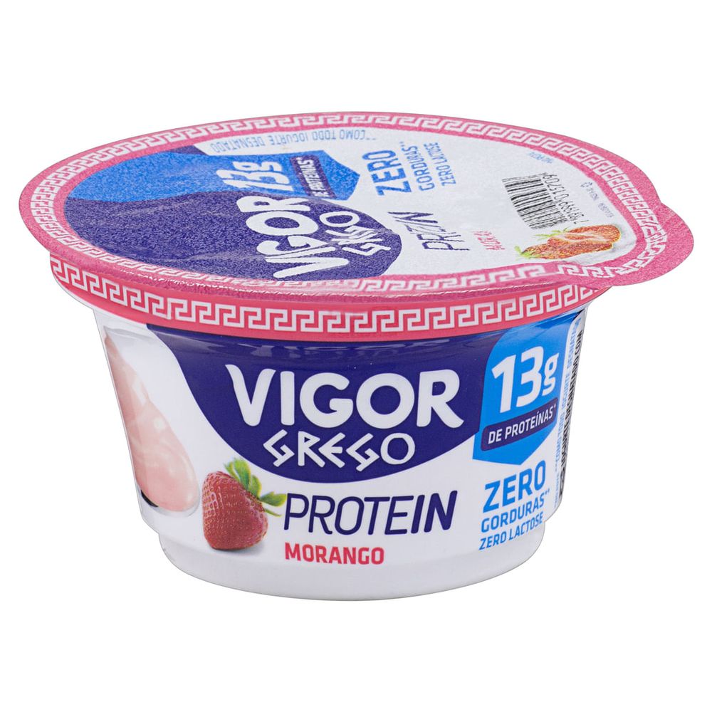 Iogurte Grego Vigor Protein Morango 130g - fortatacadista