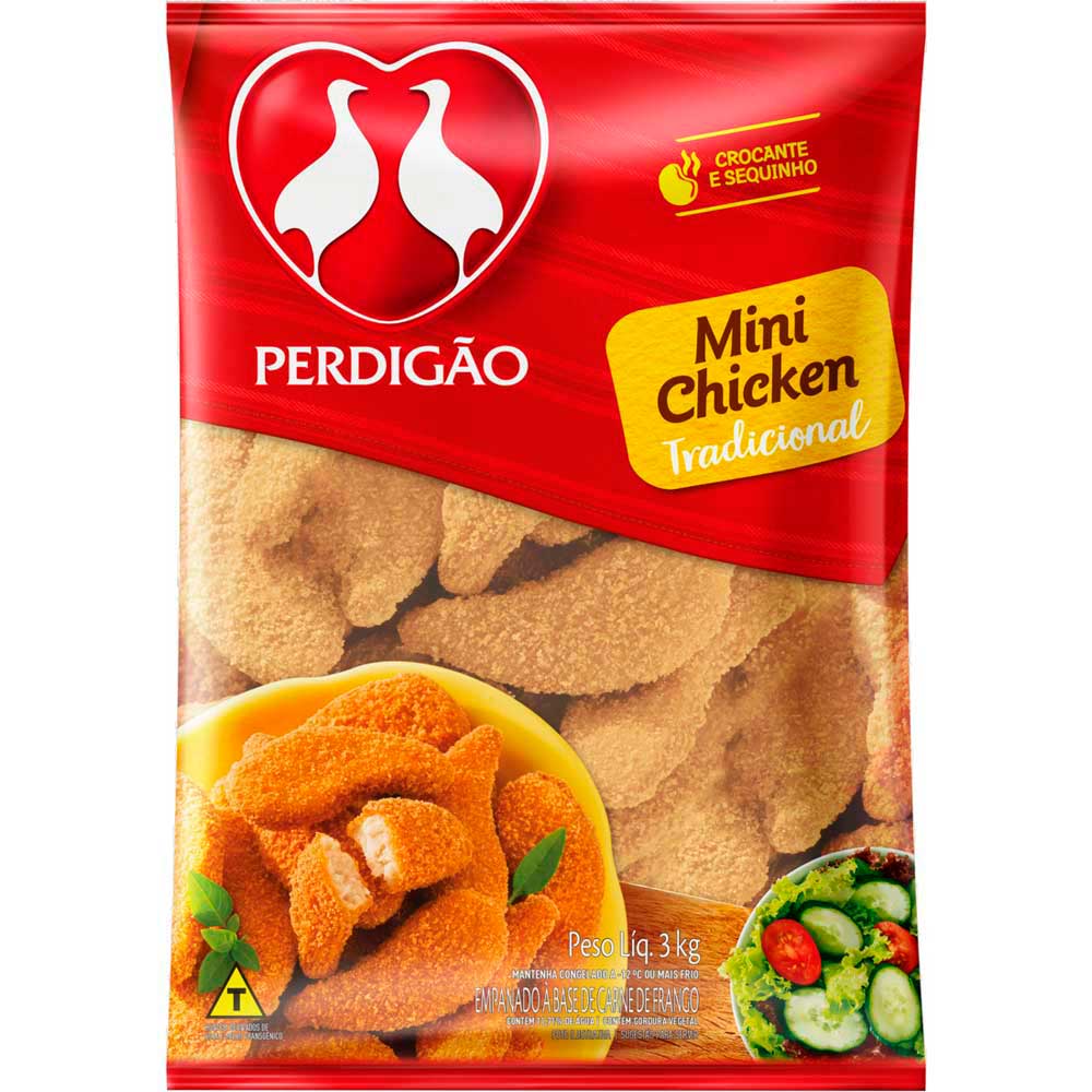 MINI CHICKEN PERDIGAO 3KG FGO EMPAN CONG. - fortatacadista