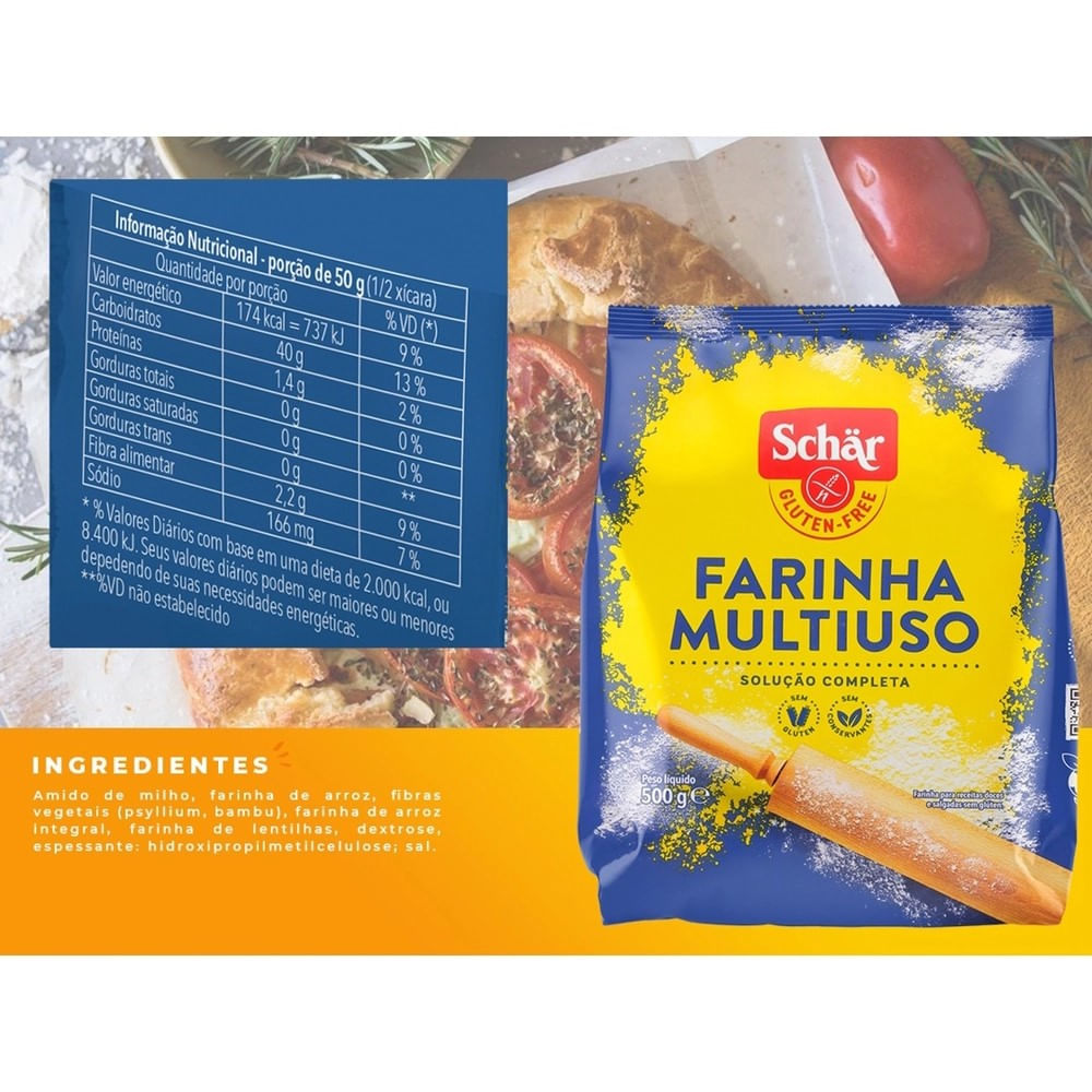 Farinha Multiuso Dr.Schär Sem Glúten 500g - fortatacadista