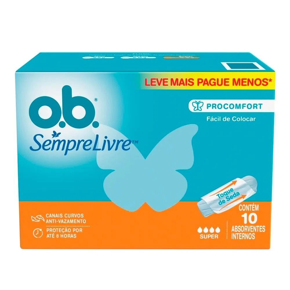 Absorvente Interno O.B. Super Leve 10 Pague 8 Unidades - fortatacadista