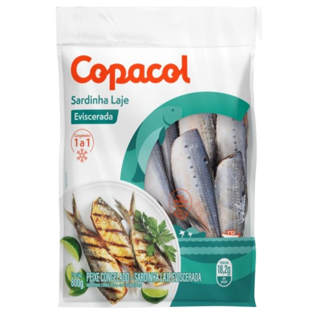 Sardinha Congelada Copacol Laje Esvicerada 800g - fortatacadista